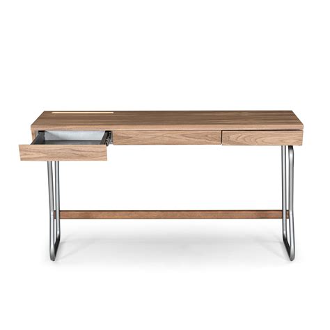 Class Desk With A Walnut Wood Top And Graphite Finished Metal Base 55