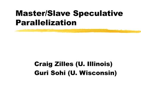 ppt master slave speculative parallelization powerpoint presentation
