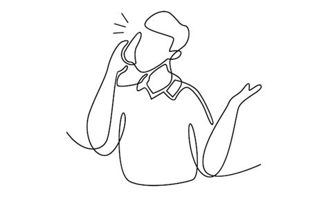 Premium Vector Continuous Line Of Man Talking With Phone Illustration