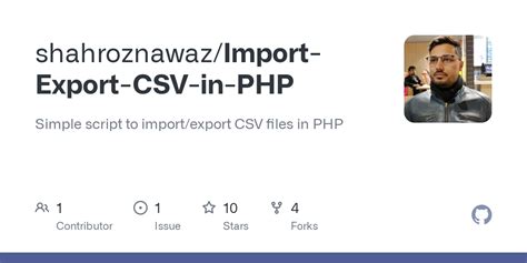 GitHub Shahroznawaz Import Export CSV In PHP Simple Script To Import Export CSV Files In PHP