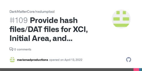 Provide Hash Files Dat Files For Xci Initial Area And Initialarea Xci Concatenated · Issue