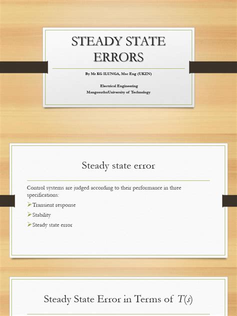 steady state errors pdf steady state feedback