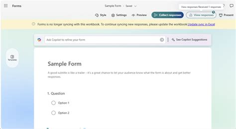 how to update to the new solution for syncing forms responses to excel