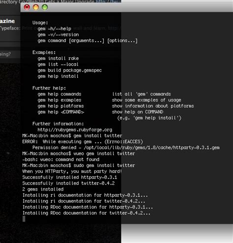 ruby gems and tweets on the desktop with geektool [ moschos on line ]