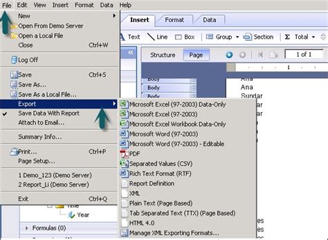 Crystal Reports Data Export Overview