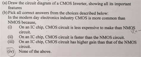 Solved Draw The Circuit Diagram Of A CMOS Inverter Showing Chegg