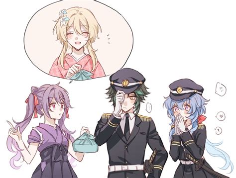 Ganyu Lumine Keqing And Xiao Genshin Impact Drawn By Enefue Danbooru