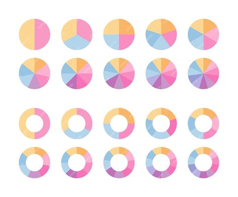 Premium Vector Piechart With Segments And Slices Ring Section Template Circular Structure