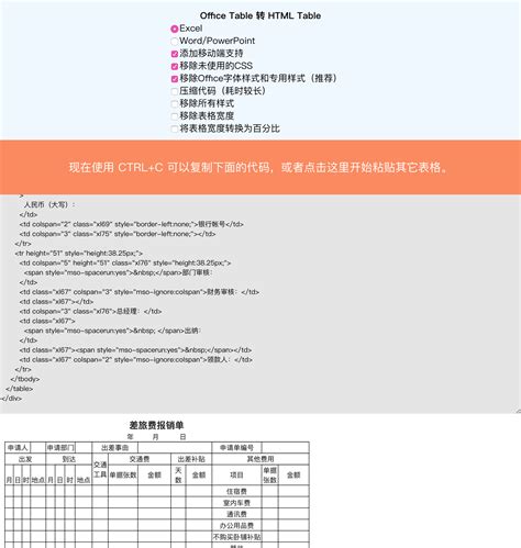 Office表格转HTML Table 轶哥