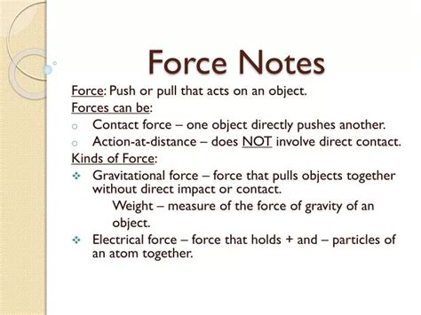 Ppt Force Notes Powerpoint Presentation Free Download Id2632453