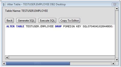DB2 Drop Foreign Key From A DB2 Database Table Via The Alter Table Command