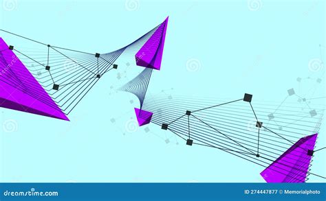 Abstract Background Geometric Shape Design Triangle And Line Wave Internet Signal Stock Vector