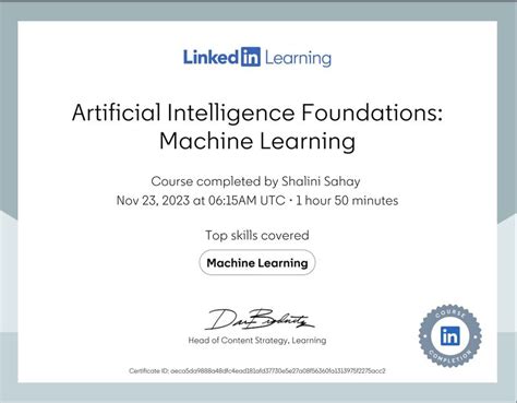 Shalini Sahay On Linkedin Machinelearning Artificialintelligence Linkedinlearning