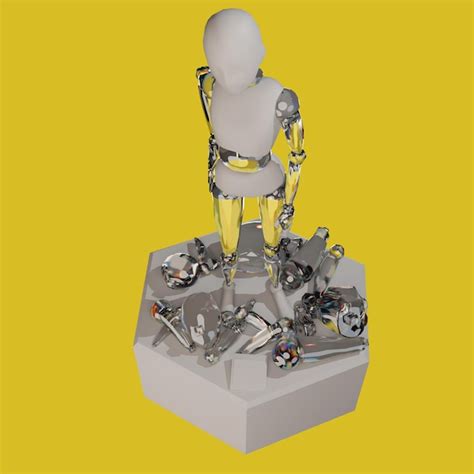 Premium Psd Human Statue 3d Rendering