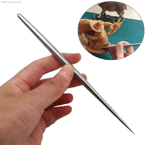 스테인레스 스틸 도자기 모델링 스틱 지압 질감 도자기 클레이 도구 Diy 조각 공예 155cm 1pc