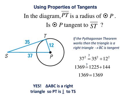 Ppt Lesson 6 1 Properties Of Tangent Lines To A Circle Powerpoint