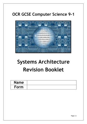 J277 Ocr Gcse Computer Science Systems Architecture Workbook Teaching Resources