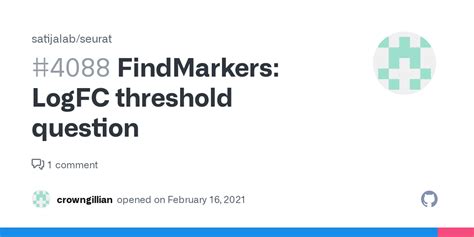 Findmarkers Logfc Threshold Question · Issue 4088 · Satijalabseurat · Github