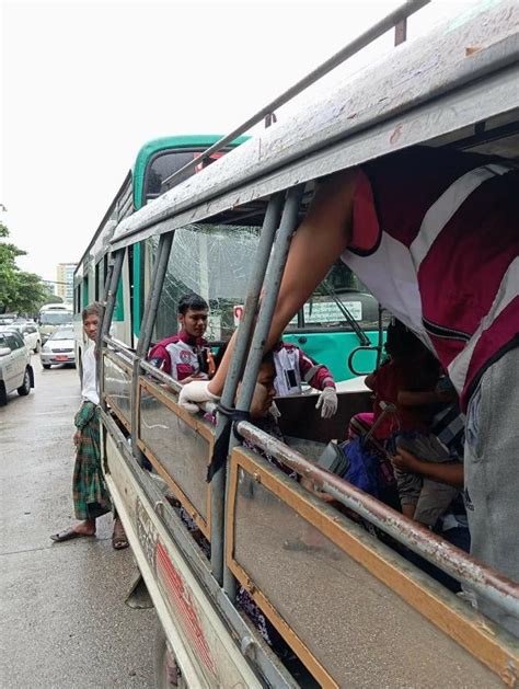 သင်္ဃန်းကျွန်းမြို့နယ်တွင် ကား ၂ စီးတိုက်မိမှုကြောင့် ၅ ဦး ထိခိုက်ဒဏ