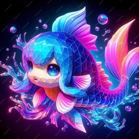 Premium Photo Aquatic Wonders Multidimensional 3d Koi Fish Chibi