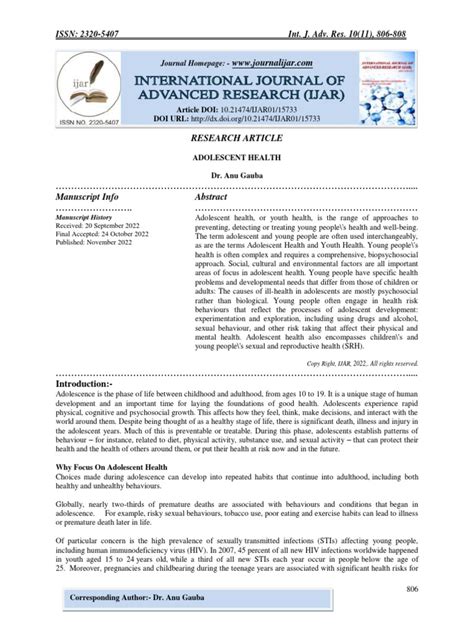 Adolescent Health Download Free Pdf Adolescence Health Sciences