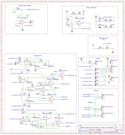 LU MOD Track Circuit Block Single Signal Driver Multivolt EasyEDA Open Source Hardware Lab