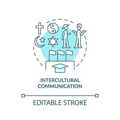 Intercultural Communication Turquoise Concept Icon Cultural Diversity Abstract Idea Thin Line