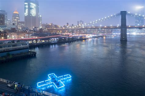 Floating Pool Light Installation Illuminates The East River To Test