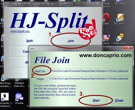 how to open merge join files with 001 002 file extensions