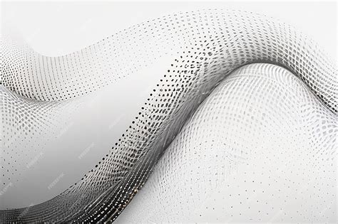 Premium Photo Flowing Dots Particles Wave Pattern Halftone Gradient Curve Shape Isolated On White