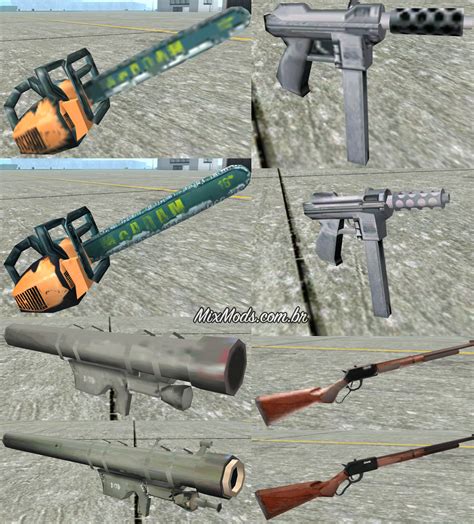 Improved Default Armoury Armas Melhoradas Com Reflexos MixMods Mods Para GTA SA E Outros