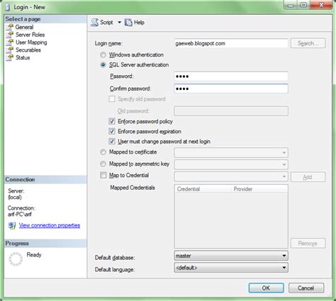 Cara Membuat Login User Baru Akun Di Sql Server 2008 Arifweb Webnya Mas Arif