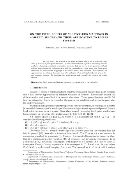 Pdf On The Fixed Points Of Multivalued Mappings In B−metric Spaces