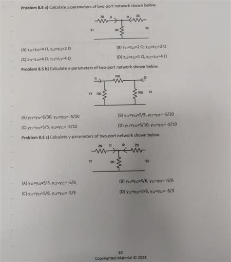 solved problem 8 5 a calculate z parameters of two port