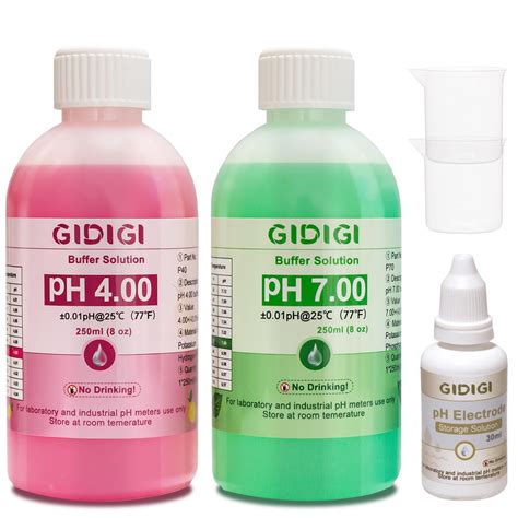 Ph Meter Calibration Solution Kit Includes Ph 4 00 7 00 And Ph Electrode Protection Solution Ph