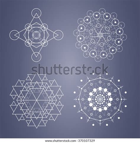 Sacred Geometry Set Complicated Symbols Vector Stock Vector Royalty Free 370107329 Shutterstock