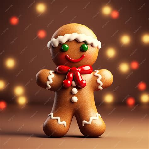 Premium Ai Image 3d Illustration Cute Cartoon Gingerbread Man Winter