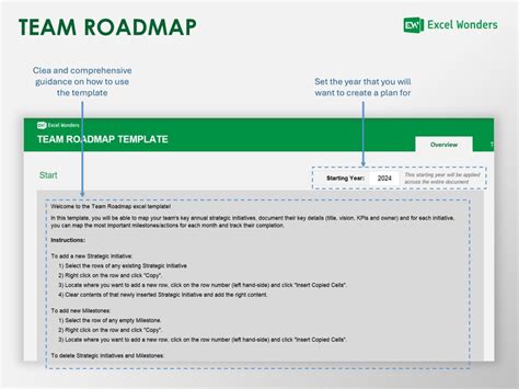 Team Roadmap Excel Template Strategic Planning And Progress Tracker For