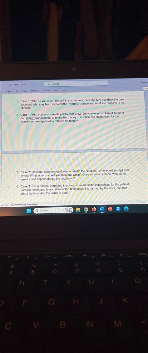 Solved Case 1 Who Do You Report This To ﻿in Your Answer