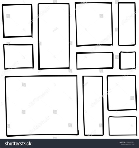 Hand Drawn Horizontal Vercital Rectangles Set Stock Vector Royalty Free Shutterstock