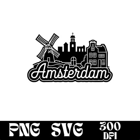 Amsterdam Skyline Svg Design Amsterdam Logo Amsterdam Skyline Vector