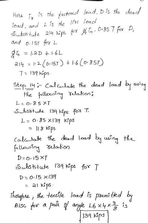 [solved] 3 13 Determine The Tensile Load 85 Live Load 15 Dead Load