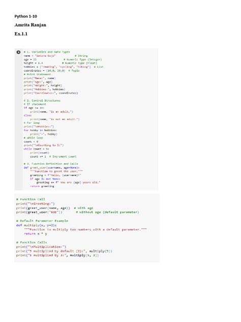 Amrita Ranjan Python 1 10 For Print Pdf
