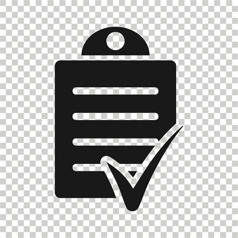 Document Checklist Icon In Flat Style Report Vector Illustration On White Isolated Background