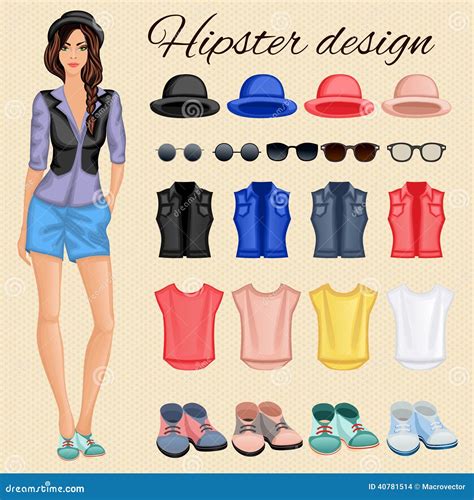 Hipster Girl Elements Stock Vector Illustration Of Elements 40781514