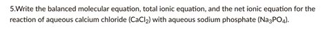 Solved 5 Write The Balanced Molecular Equation Total Ionic Equation