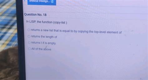 Question No In LISP The Function Copy List StudyX