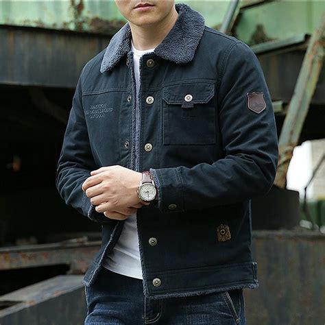 Купити Зимова чоловіча однотонна тепла куртка Оксамитове товсте бавовняне пальто Чоловіча тепла