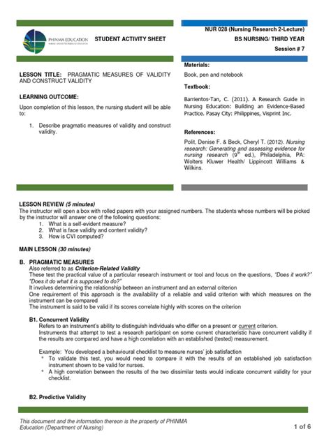 Sas Session 7 Research 2 Pdf Validity Statistics Experiment