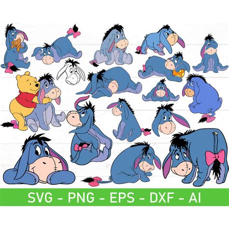 Eeyore Svg Eeyore Png Eeyore Clipart Eeyore Svg Bundle W Inspire